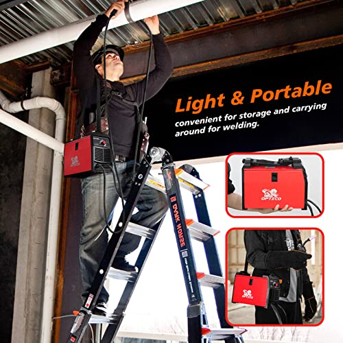 OPTICO MIG 135E Welder Machine, 110/120V IGBT Welding Machine, Gasless Flux Cored Welder, Automatic Wire Feed Welder with 40-100A for Beginner, DIY Home Portable Welding Machine Kit with Mask