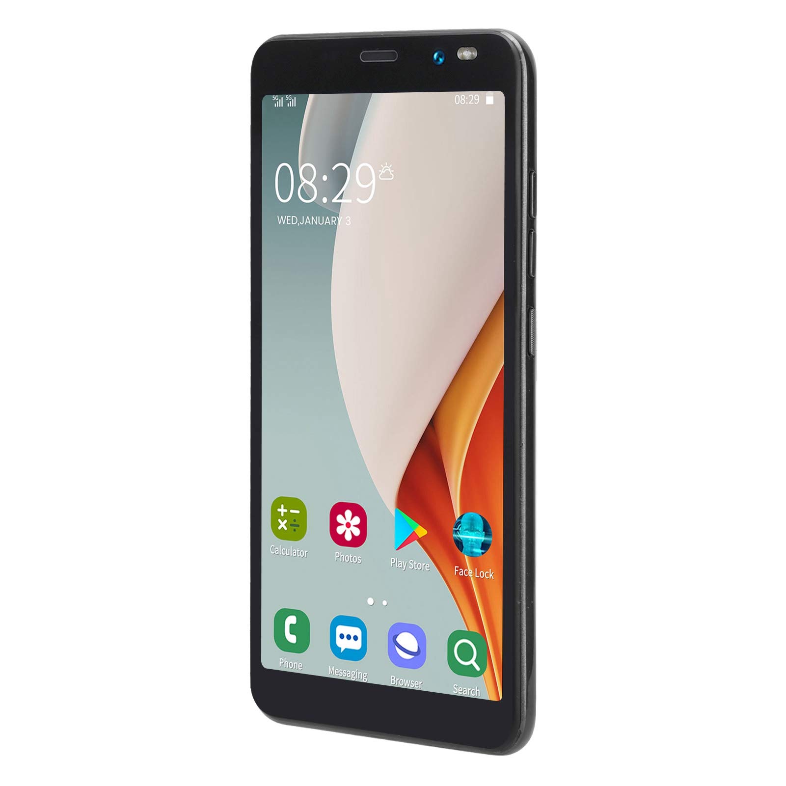 Rino4 Pro Unlock Smartphone, 5.45in HD Full Screen Dual Sim Cards Cell Phones, 1G 8G MTK6572 Mobile Phone with Face Unlock Function for Android(Black)…
