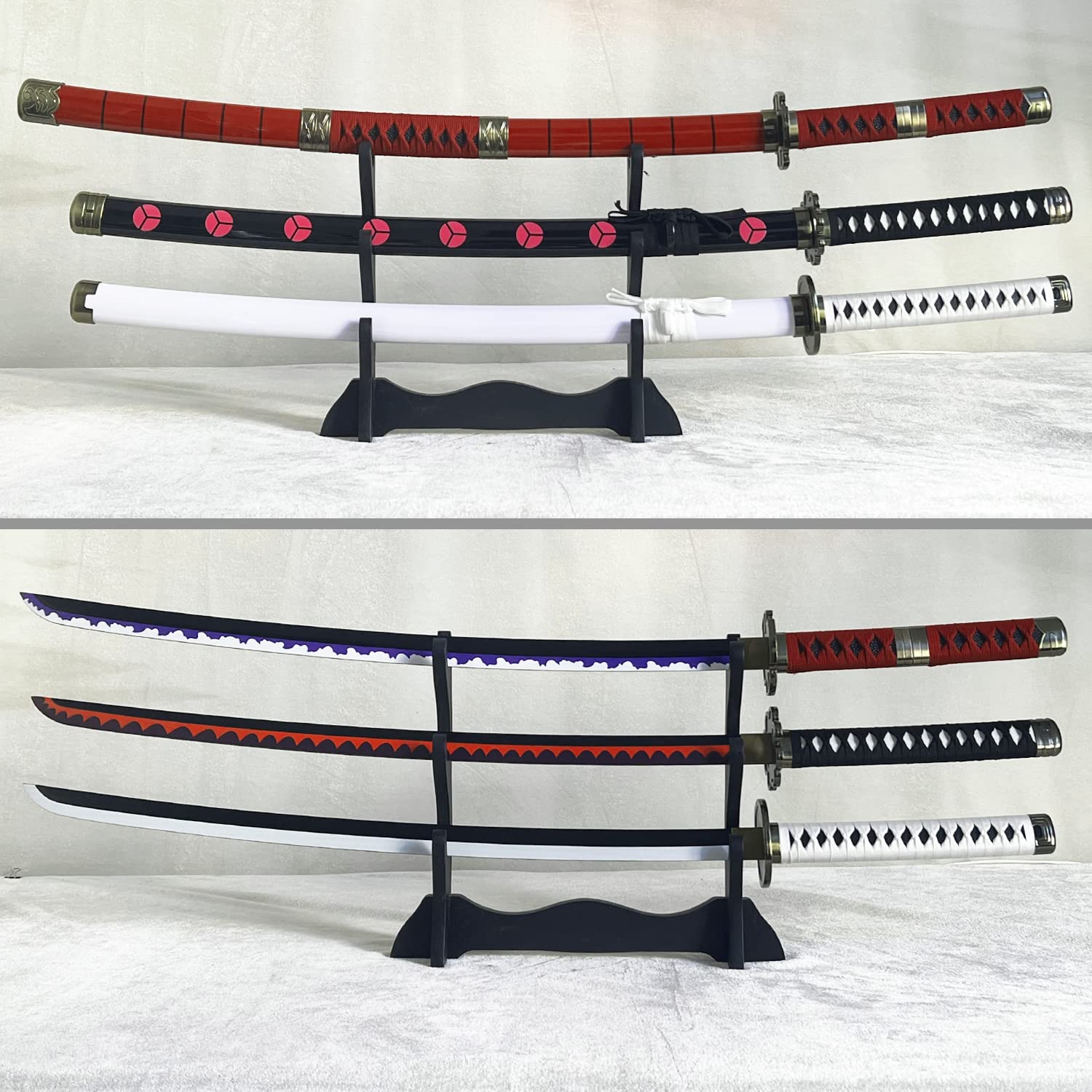 Roronoa Zoro 3 Piece Set Swords,Kitetsu,Shusui,Wado Ichimonji,Zoro Role Play Accessoriesfor Role-Playing and Collection