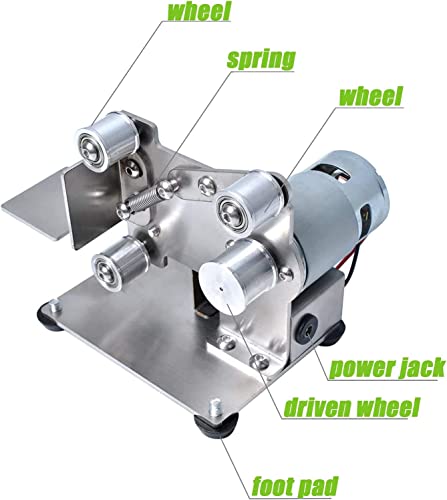 Podoy ππ₯ππ§ππππ Mini Belt Sander Electric DIY 7 Speed Adjustable Control Small Grinder Sharpener Polisher Machine 110V with 10 Belts for Metal Knife Wood Polishing