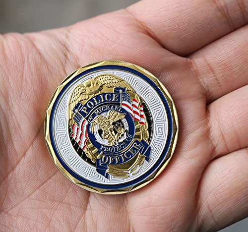 St. Michael Police Officers Challenge Coin,Patron Saint of Law Enforcement Prayer Coins