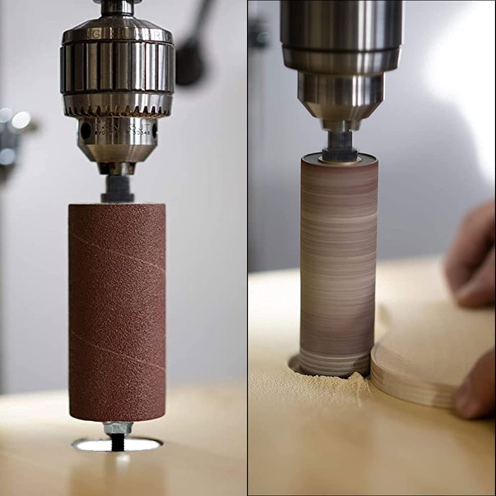 scottchen PRO Spindle Sander Adaptor 4-1/2" x 1/2" with Rubber Sanding Drum Kit OD 3/4", 1", 1-1/2" and Sandpaper Sleeves Grit# 80,120 - S/10