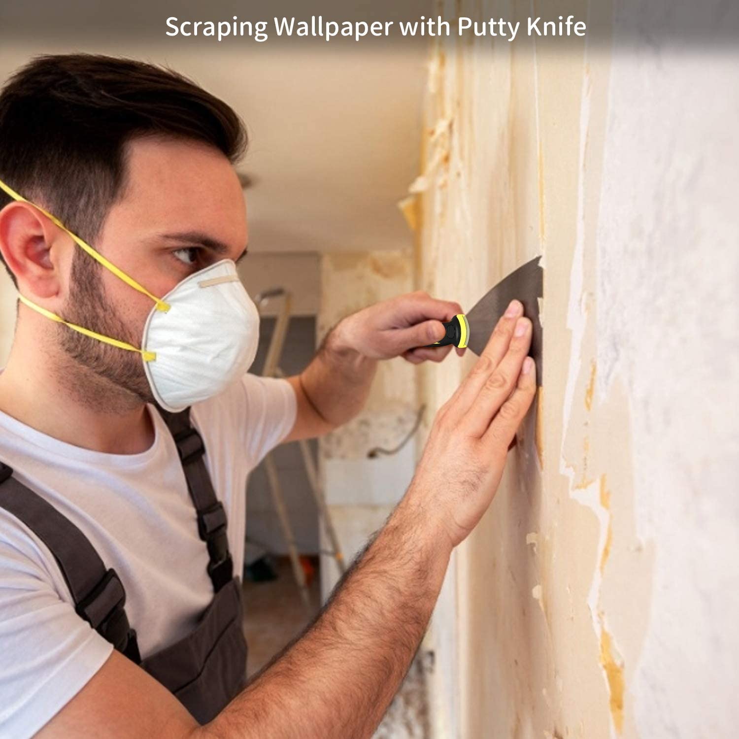 Putty Knife Scrapers, Spackle Knife, Metal Scraper Tool for Drywall Finishing, Plaster Scraping, Decals, and Wallpaper (4 Pack, 5β, 4β, 3β, 1.5β Wide)
