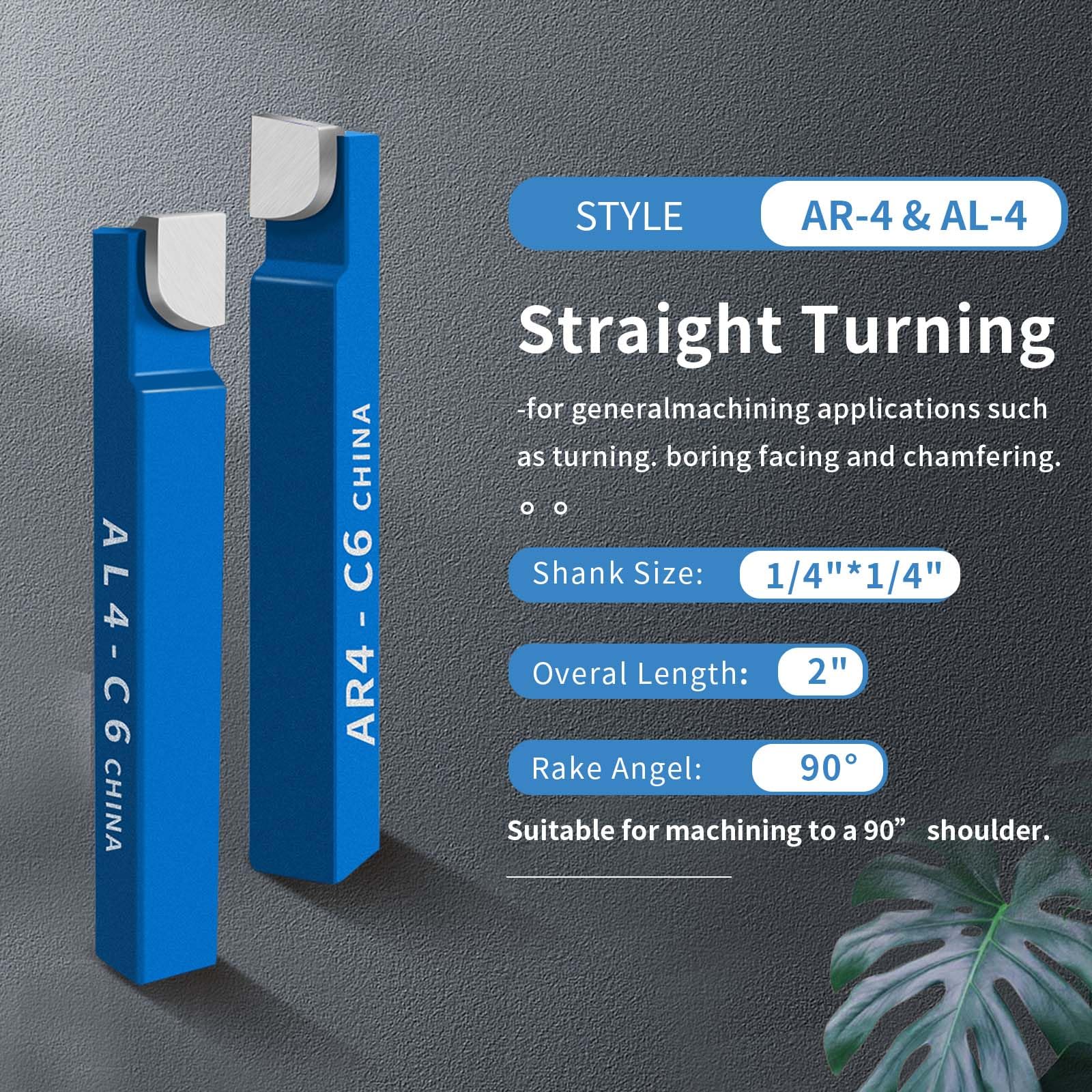 SENDUO 10PCS 1/4" Metal Lathe Tooling Carbide Tip Tipped Cutter Tool,C6 Bit Cutting Set,for Metal Lathe Turning, Boring, and Chamfering