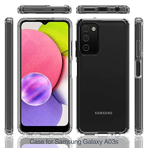 Sucnakp for Galaxy A03S Case Samsung A03S Case Premium Clear Back Panel + TPU Bumper Cover for Samsung Galaxy A03S US Version(YKL Clear)