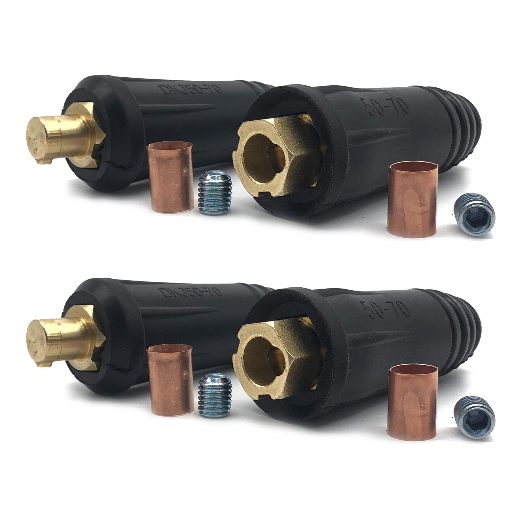RX WELD Welding Cable Quick Connector Pair DINSE-Style (300Amp-400Amp (#1-2/0) 50-70 SQ-MM 2-set)
