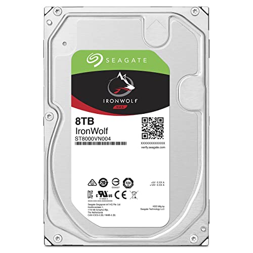 Seagate IronWolf 8TB NAS Internal Hard Drive HDD β 3.5 Inch SATA 6Gb/s 7200 RPM 256MB Cache for RAID Network Attached Storage β Frustration Free Packaging (ST8000VNZ04/N004)
