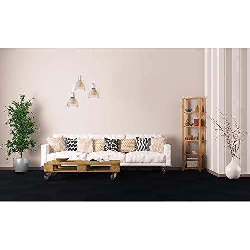 Self Adhesive Carpet Tile, Easy to Peel and Stick Carpet Floor Tile - 12 Tiles/12 sq Ft.