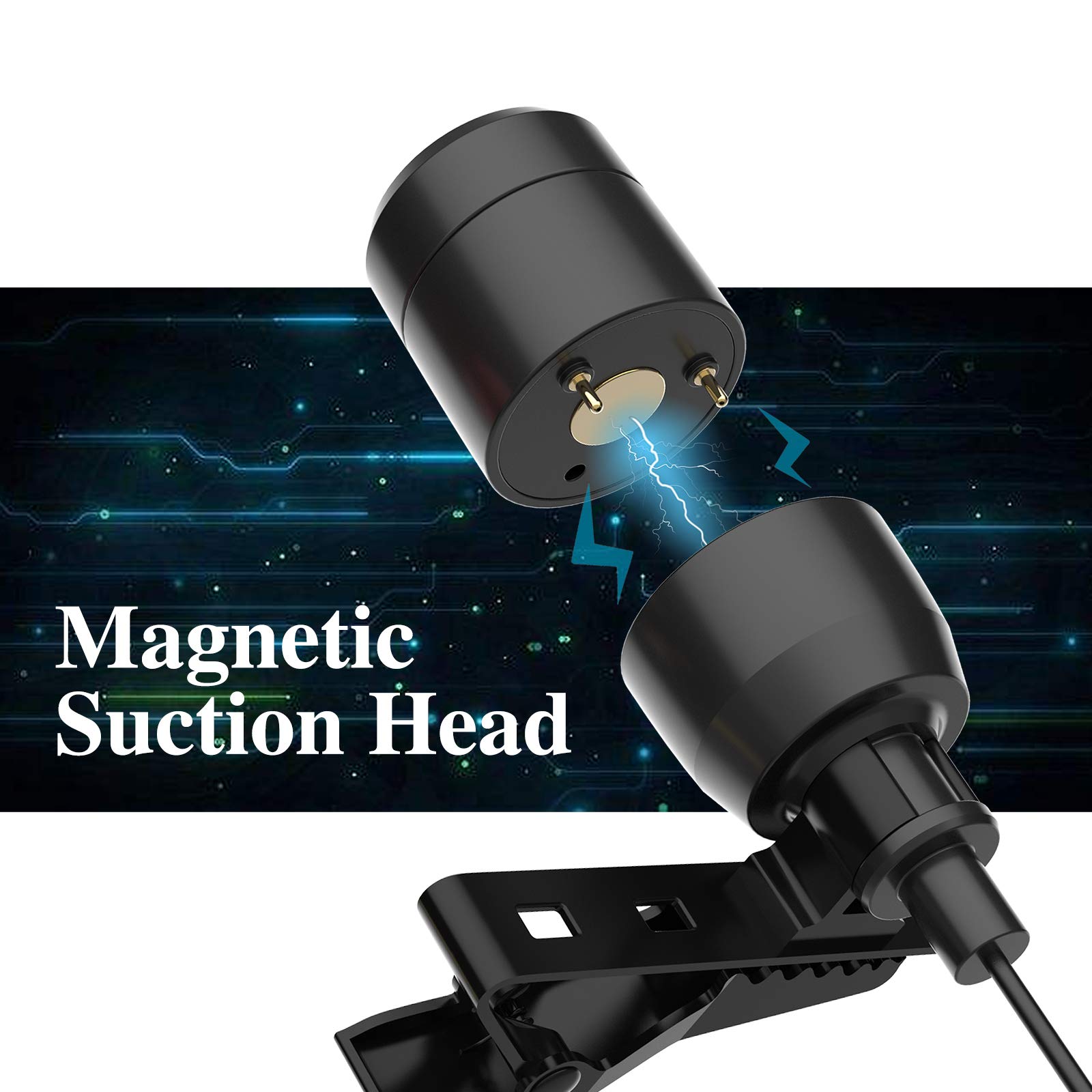 Lavalier Lapel Microphone Two Mics in One - Professional Omni-Directional and Uni-Directional Lav Mic with Clip-on Lapel Mic Compatible with iPhone, DSLR, and Laptop for YouTube Video