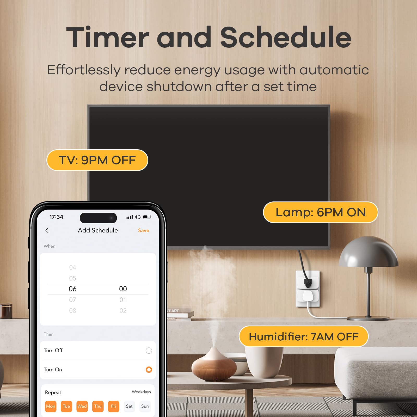 Linkind Smart Plug 15A/1800W WiFi Outlet, Compatible with Alexa, Google Home, Wireless Socket Remote Control Switch with Timing Function, No Hub Required, 2.4GHz Only, 4 Pack