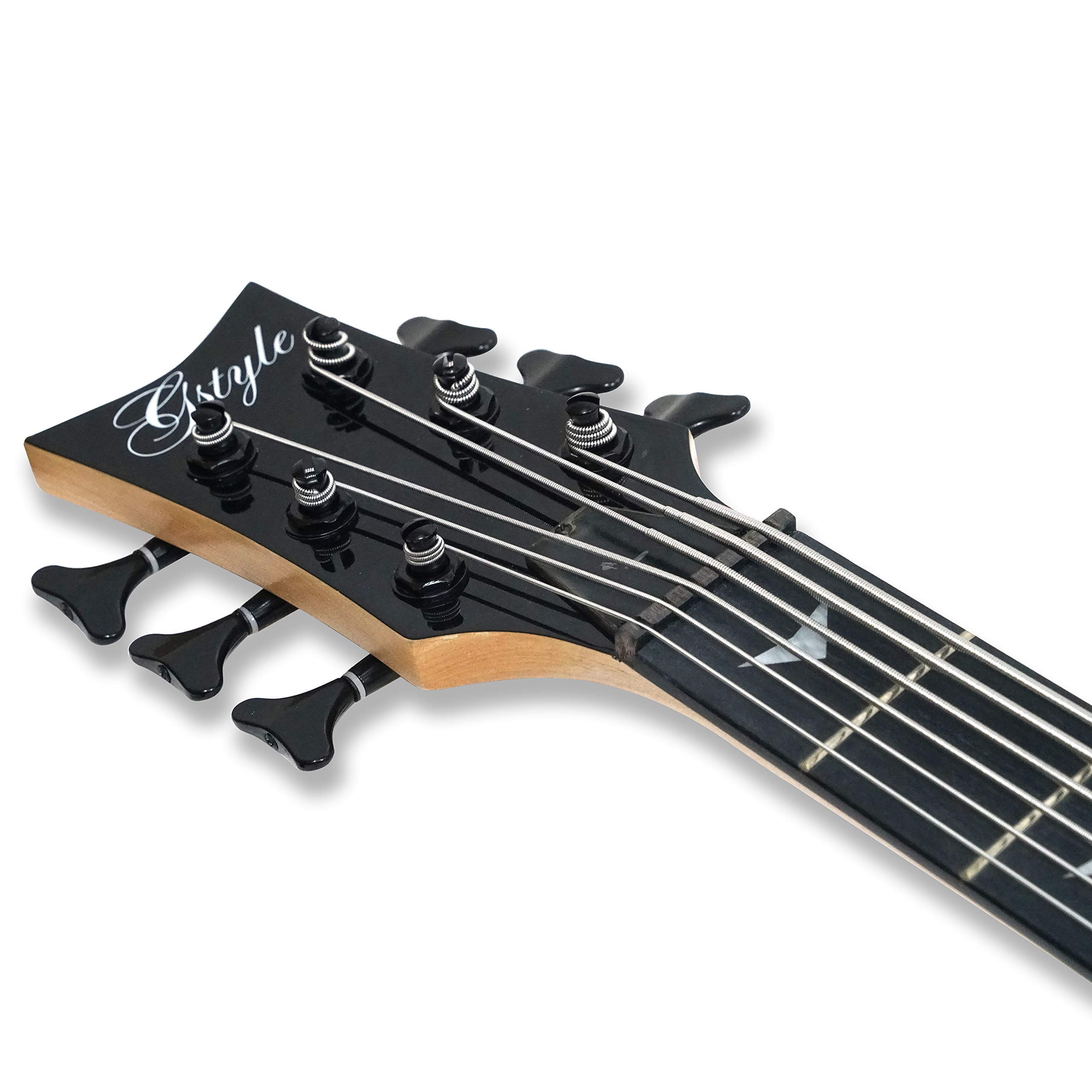 Left-handed 6 String Electric Bass, Bolt on Maple Neck, Poplar Body