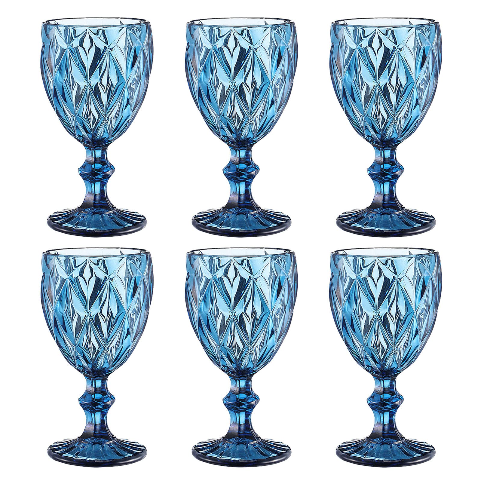 Kawlity 6pcs Glass Goblet Vintage Retro Glass Goblet Stemware Wine Goblet Wine Cup Glassware for Beverage Wine