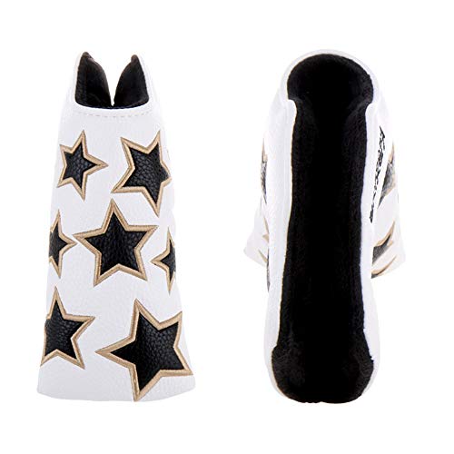 Kaxiya Stella Golf Putter Head Cover Blade Putter Covers for Scotty Cameron Taylormade Odyssey Ping Golf Builder (White)