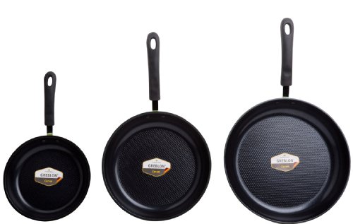 Ozeri Frying Pan 3-Piece Set (8", 10", 12") β 100% PTFE PFC, APEO, GenX, NMP and NEP-Free German-Made Coating, Green