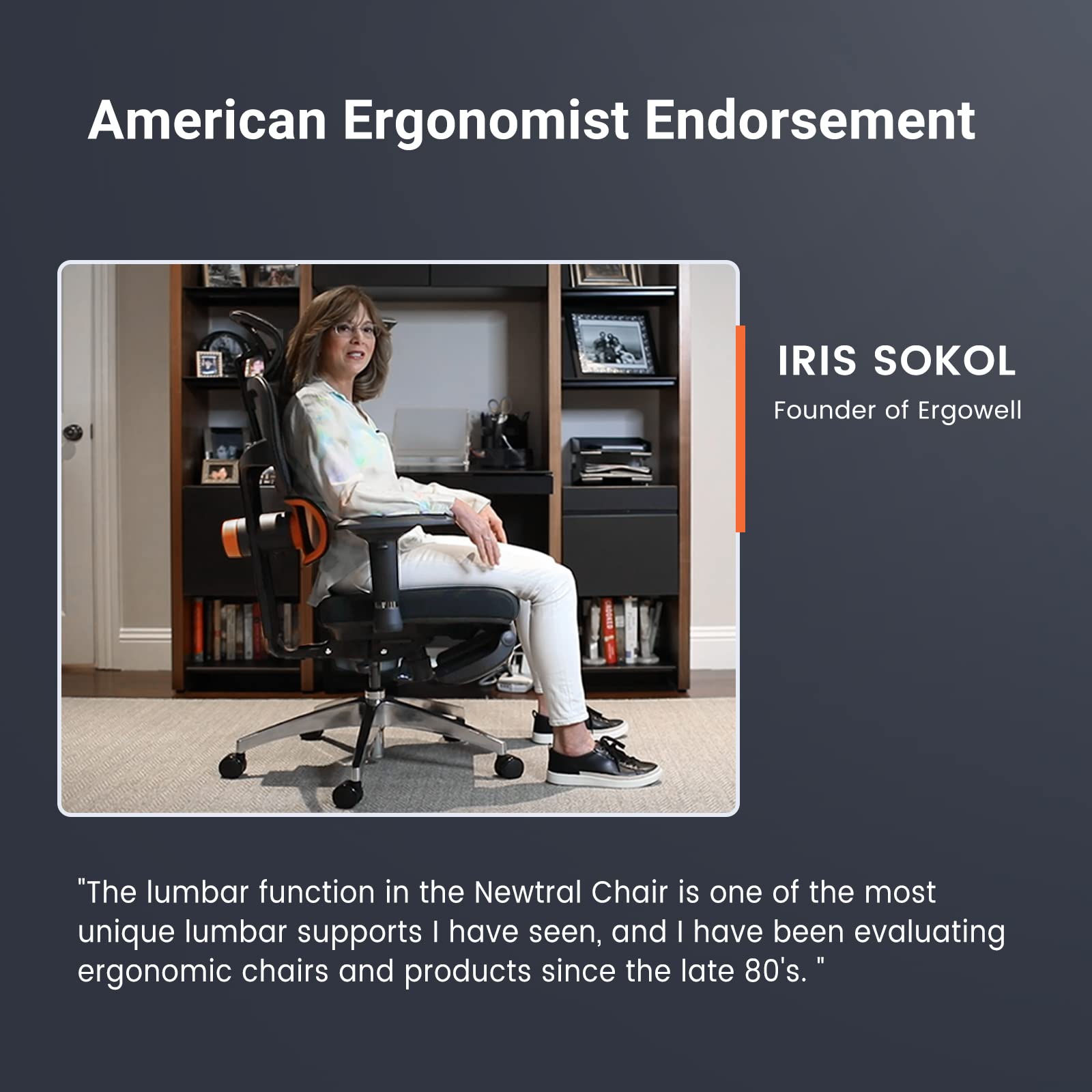 Newtral Ofiice Chair Ergonomic with Footrest -High Back Desk Chair with Fully Adaptive Lumbar Support, Adjustable Headrest, 4D Armrest, Tilt Lock, Task Chair for Office and Home