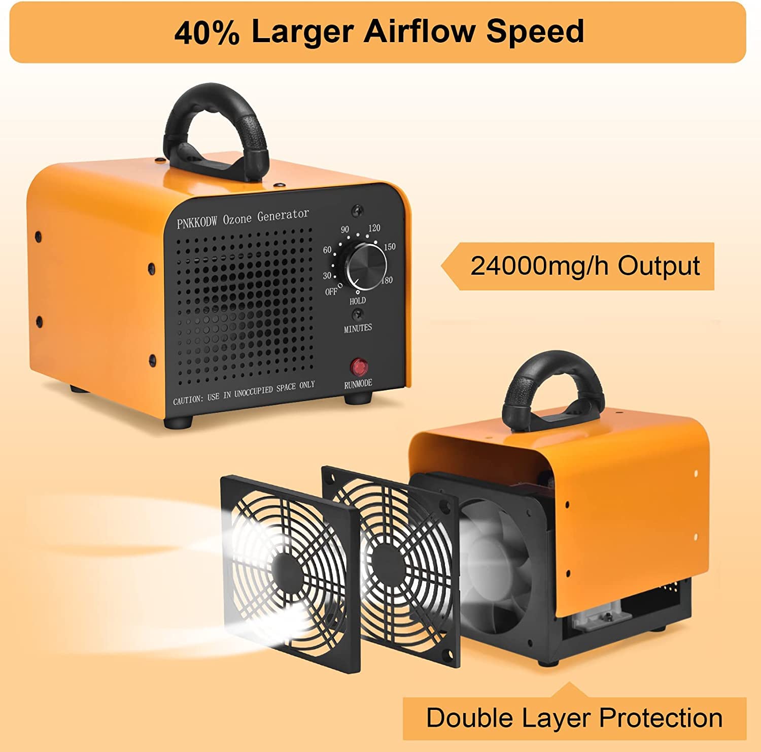PNKKODW Ozone Generator 24000mg/h Ozone Machines for Home & Commercial Use Car Basement Offices Smoke Pet Room