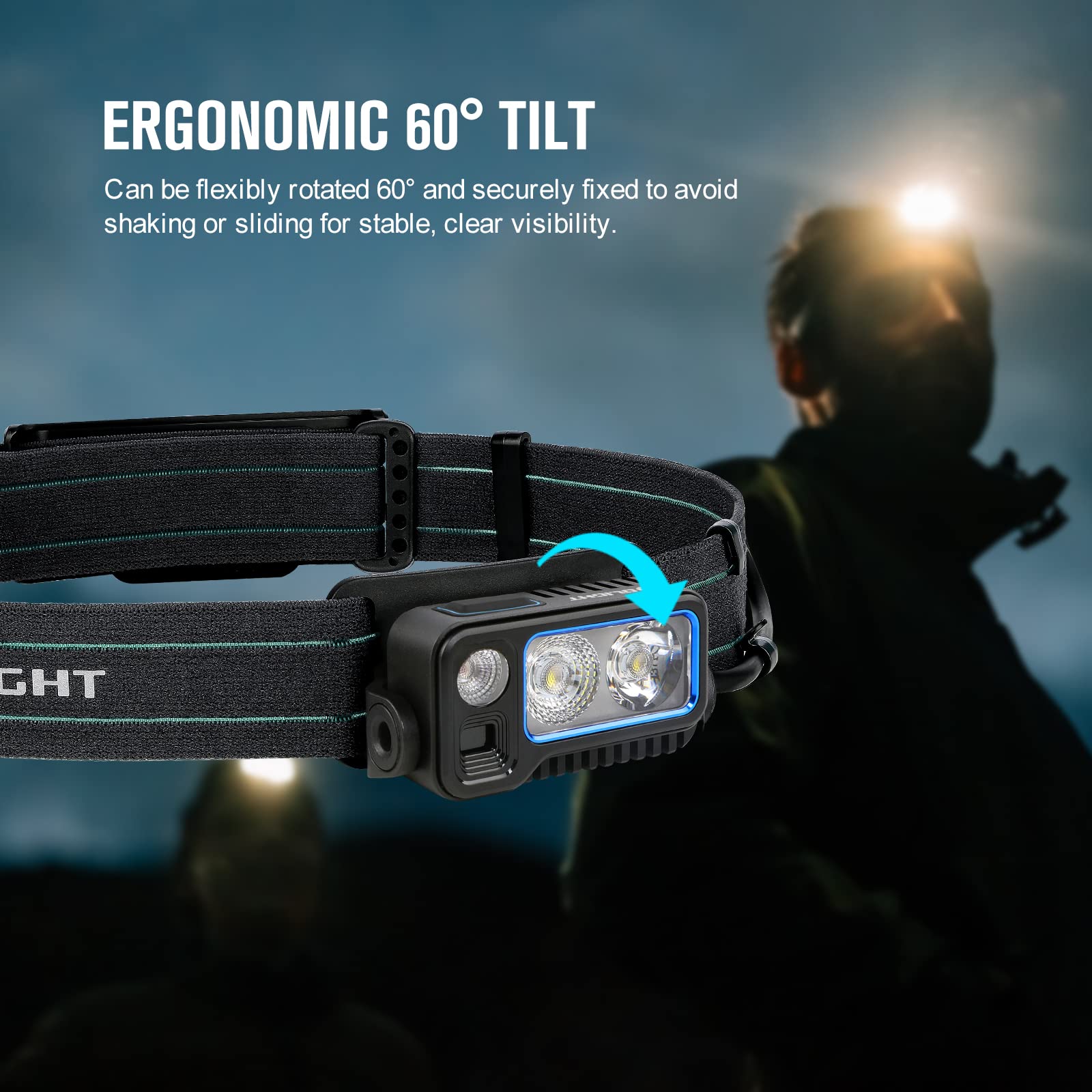 OLIGHT Array 2 Pro 1500 Lumens Headlamp with Red Light Option, Powered by USB-C Rechargeable LED Headlight with Motion Sensor for Outdoors, Camping, Running, Working (Black)