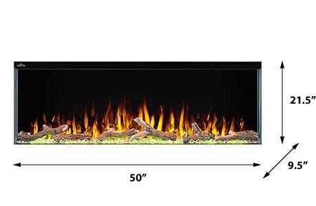 Napoleon Trivista 50 inch Wall Mount Electric Fireplace - Black, NEFB50H-3SV