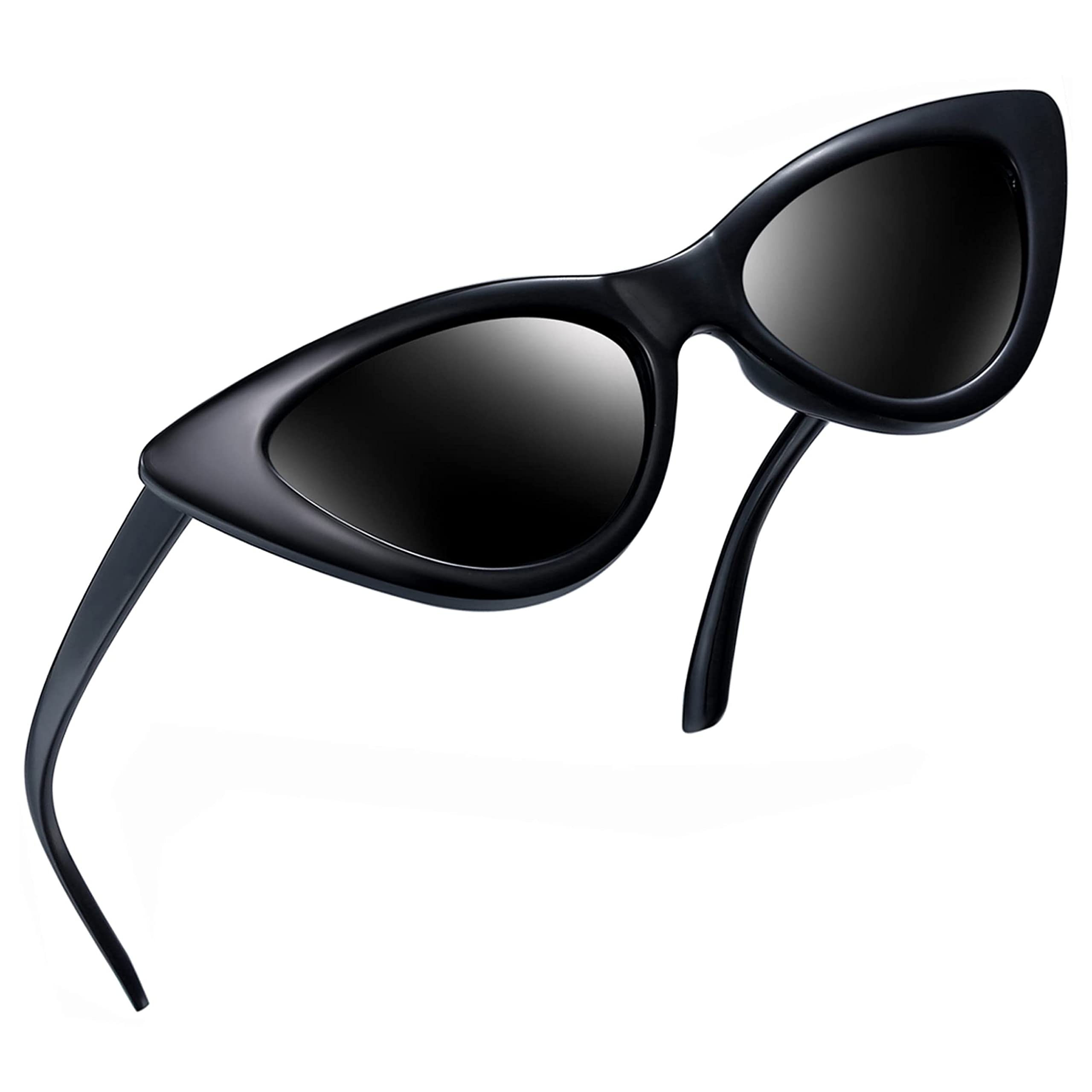 Joopin Polarized Cat Eye Sunglasses for Women, Retro Narrow Pointy Cateye Womens Sun Glasses (Black)