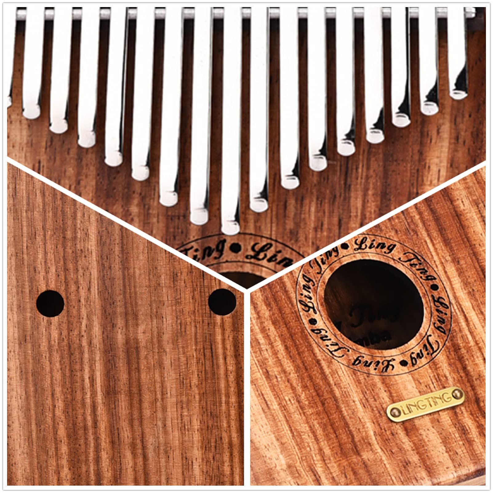 LingTing Kalimba 17 keys Thumb Piano Mbira Finger Piano Gift for Kids Adult Beginners Professional(LT-K17Y)