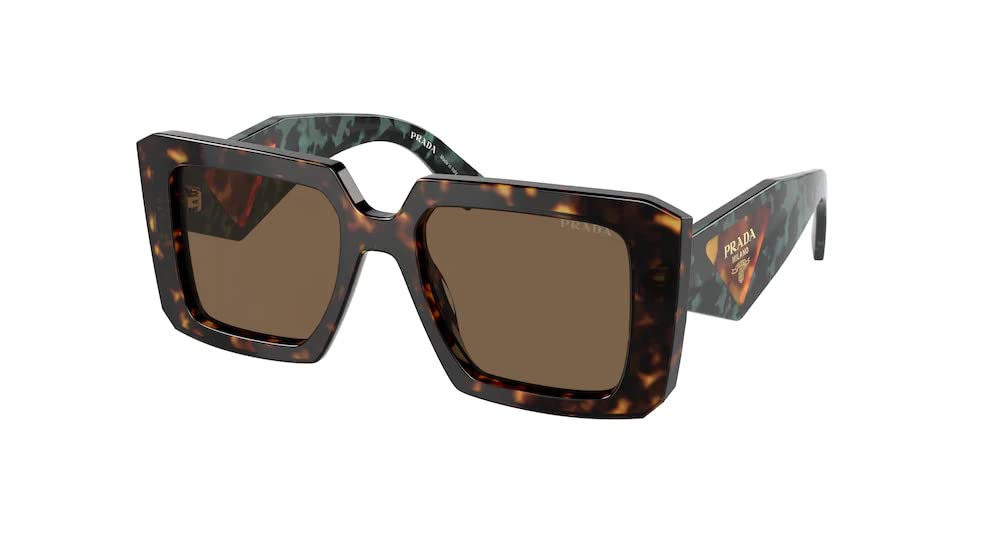 Prada PR23YS 2AU06B 51MM Tortoise/Dark Brown Square Sunglasses for Women + BUNDLE With Designer iWear Eyewear Kit