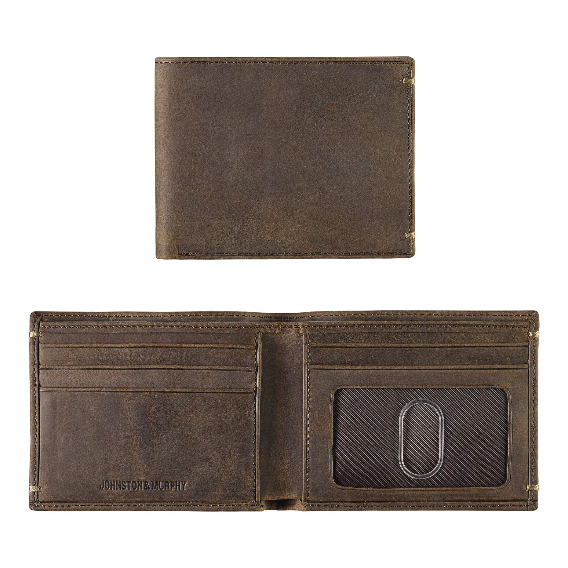 Johnston & Murphy Men's Slimfold Wallet Tan Oiled Full Grain