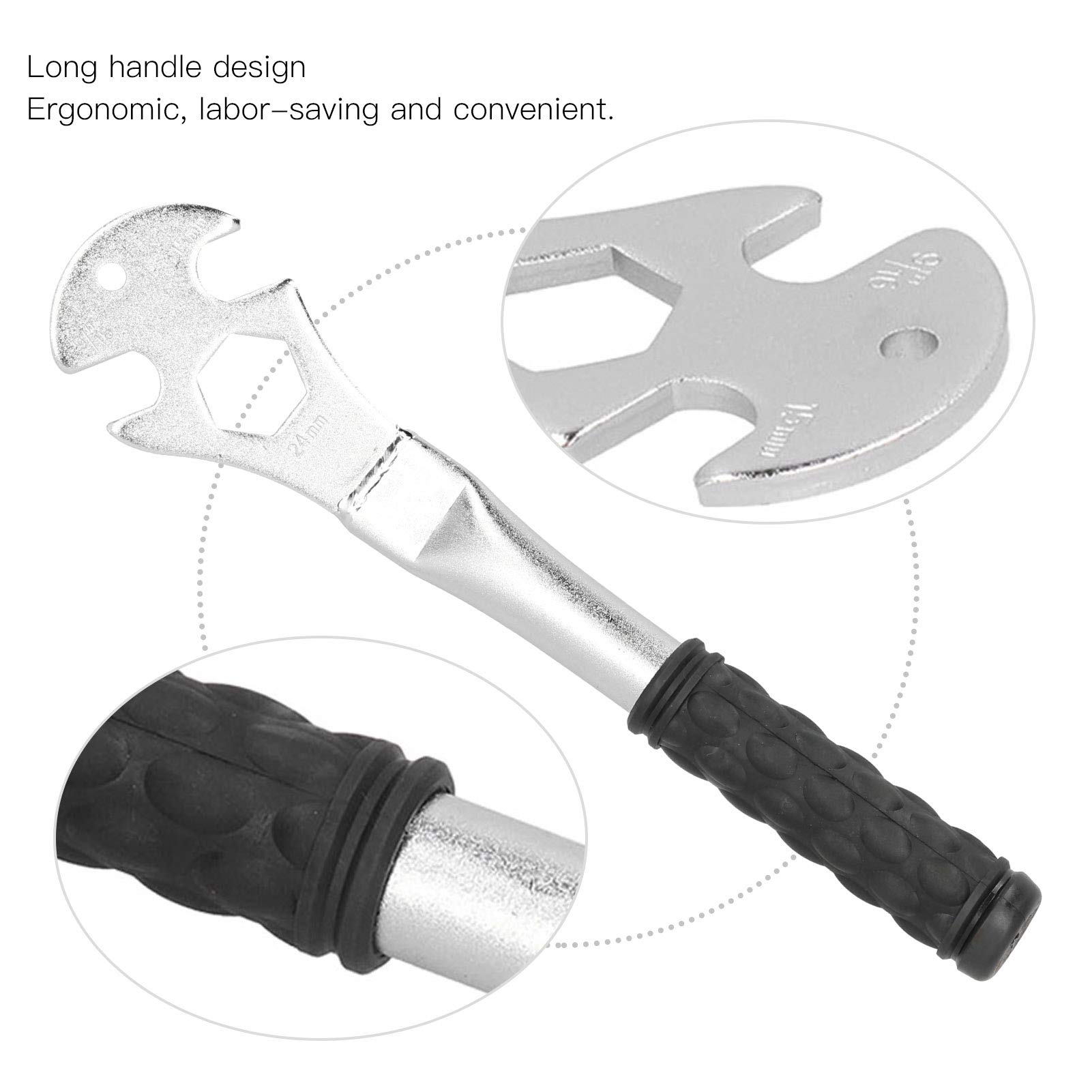 Oumefar Bike Repair Wrench, Alloy Steel Pedal Spanner for Mountain and Road Bikes Sportinggoods