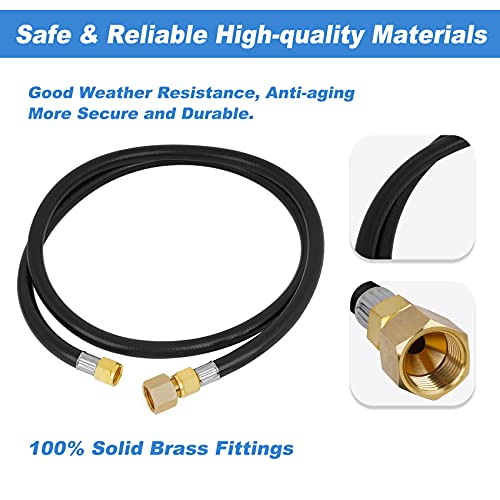 Skyflame Natural Gas Connection Hose, Complete NG Fire Pit Installation Kit from Burner to Natural Gas, Includes 1/2" Control Valve Key Set, 2 PCS 60" Connect Hoses