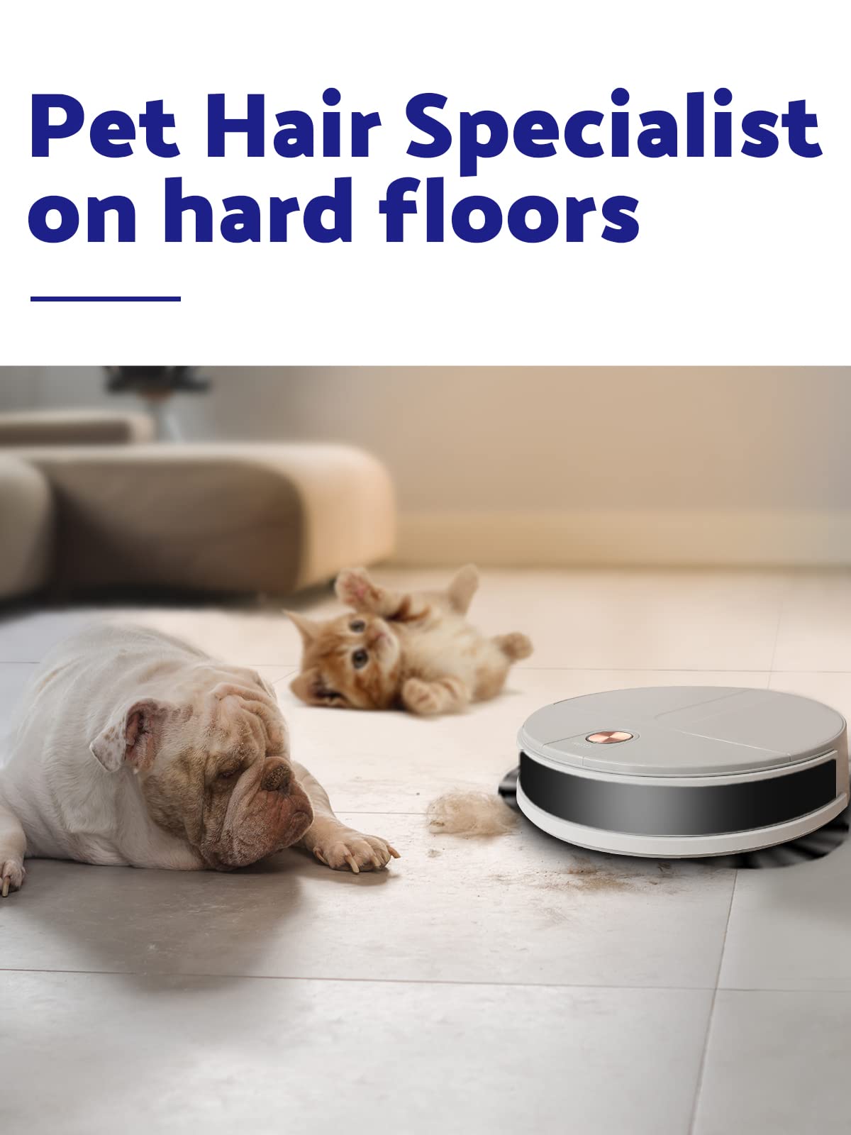 LIGHT 'N' EASY Robot Vacuum Self Emptying, Ultra-Quiet, Ultra-Thin, Auto-Charging Robotic Vacuum Cleaner, No App, No WiFi, Good for Hard Floor