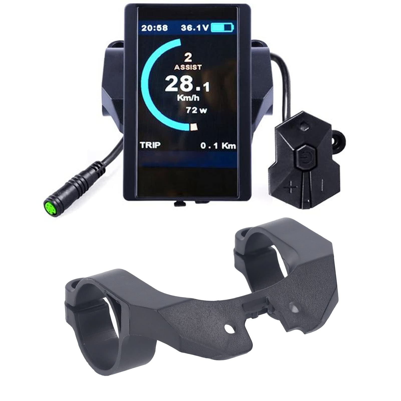 Pwshymi Electric Bike Display Bracket, Electric Bike Display Holder Sturdy Exquisite Easy Installation Closely Fit Replacement for Modification Part