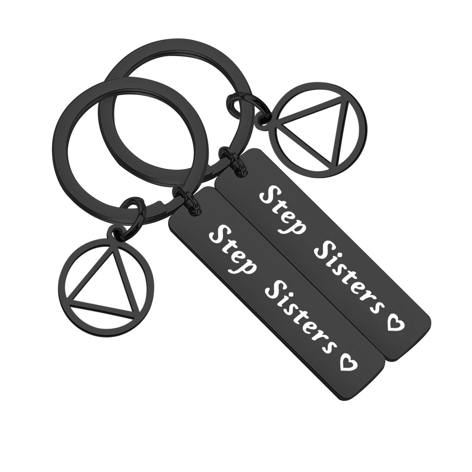 MAOFAED Women Sobriety Gift Addiction Recovery Gift Sisters Recovery gift Step Sisters AA Gift Gift for Her (AA step sister black)