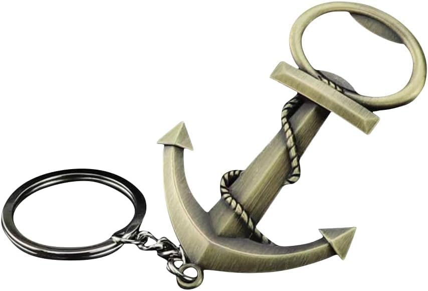 PLWJK Bottle Opener Keychain, Boat Anchor Beer Openers Valentine's Day Gifts for Men and Women