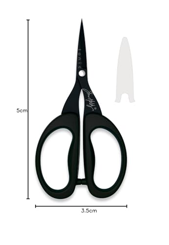 TONIC STUDIOS Tim Holtz Tonic Scissors, 1.06 oz, Bundle with Westlake Art Embroidery Scissors - Precision Cutting, Micro-Serrated Edge, Titanium Coated, for Crafting & Sewing (Pack of 2)