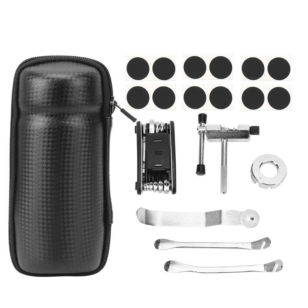 Outdoor accessories Mountain Bike Repair Multi Tools Kit Cycling Chain Cutter Tire Lever Spoke Wrench Repairing Set(黑色)