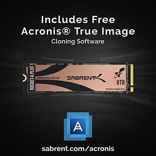 SABRENT 8TB Rocket 4 Plus NVMe 4.0 Gen4 PCIe M.2 Internal SSD Extreme Performance Solid State Drive R/W 7100/6600MB/s (SB-RKT4P-8TB)
