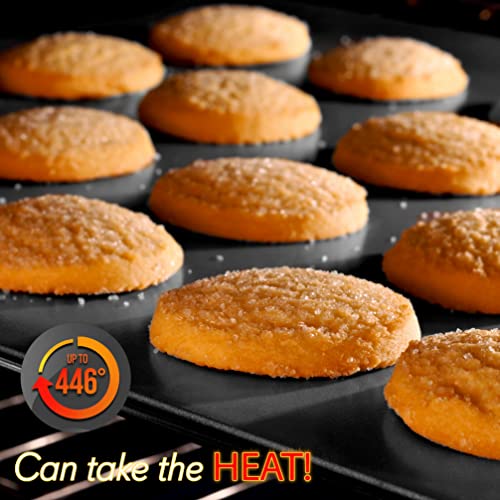 NutriChef 3-Piece Nonstick Oven Cookie Sheets for Baking - Heavy Duty Carbon Steel Baking Sheet Pans Set - Large, Medium, and Small Sized Baking Tray - Dishwasher Safe, Black