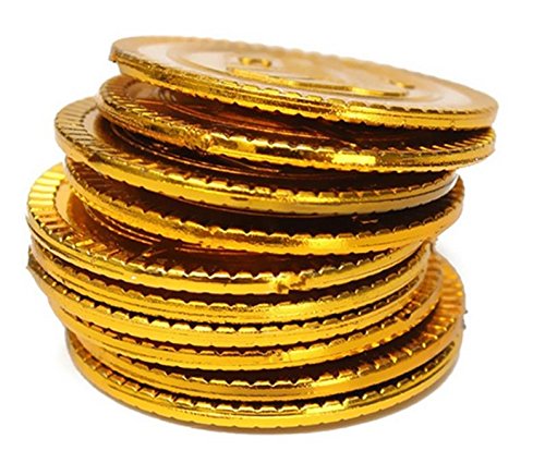 Pirate Antique Plastic Coins Set, 100Pcs Spanish Doubloons Replica Treasure for Board Games, Tokens, Toys, Cosplay, and Decorations.
