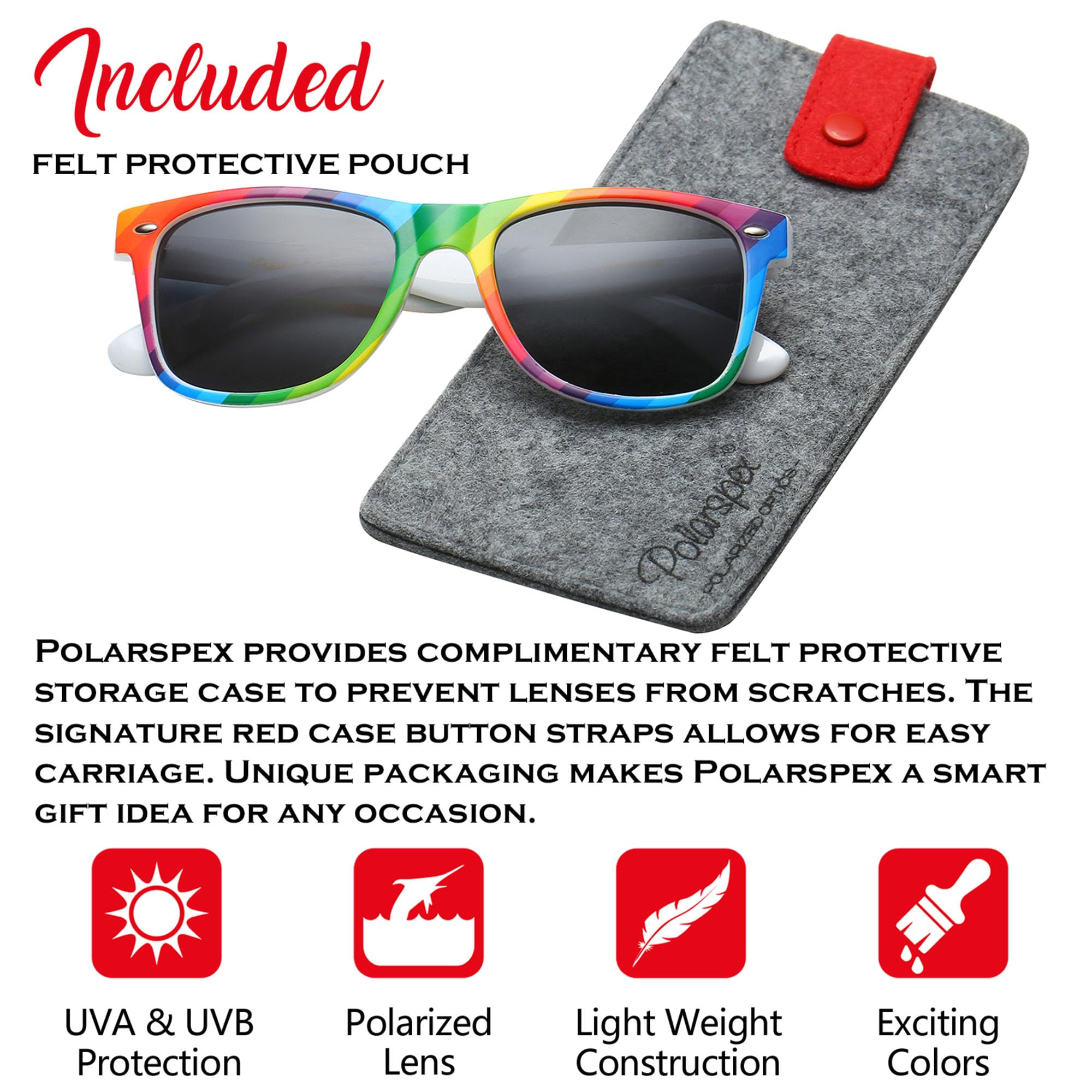 PolarSpex Mens Sunglasses - Retro Sunglasses for Men, Polarized Sunglasses for Womens - Cool Shades for Driving, Fishing
