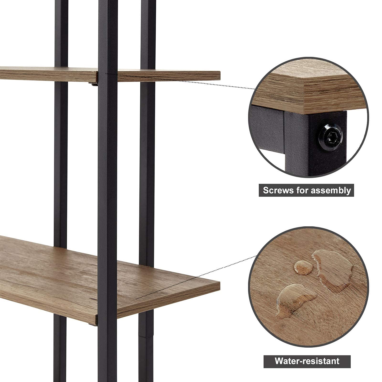 LINSY Tall Bookshelf, Bookcases and Book Shelves 5 Shelf, Modern Open Wall Bookcase, Display Standing Shelf for Living Room, Bedroom, Wood