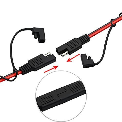 PNGKNYOCN SAE Polarity Revers Converter Cable with Switch 16AWG 2Pin SAE to SAE Wire Harness Quick Connect/Disconnect SAE Connector with Dust Cap(2M)