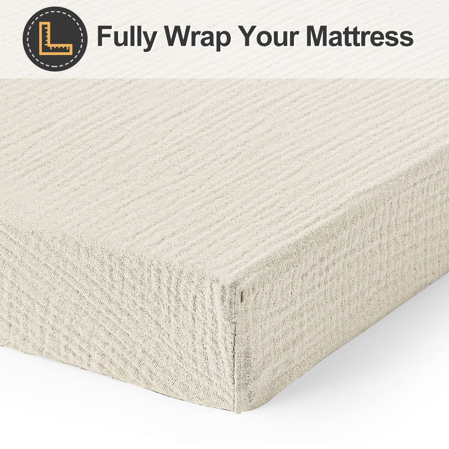 Super Juniors Muslin Baby Fitted Crib Sheet,Extra Cozy Soft Breathable Crib Mattress Sheets for Boys and Girls,28βx52β(Cream)