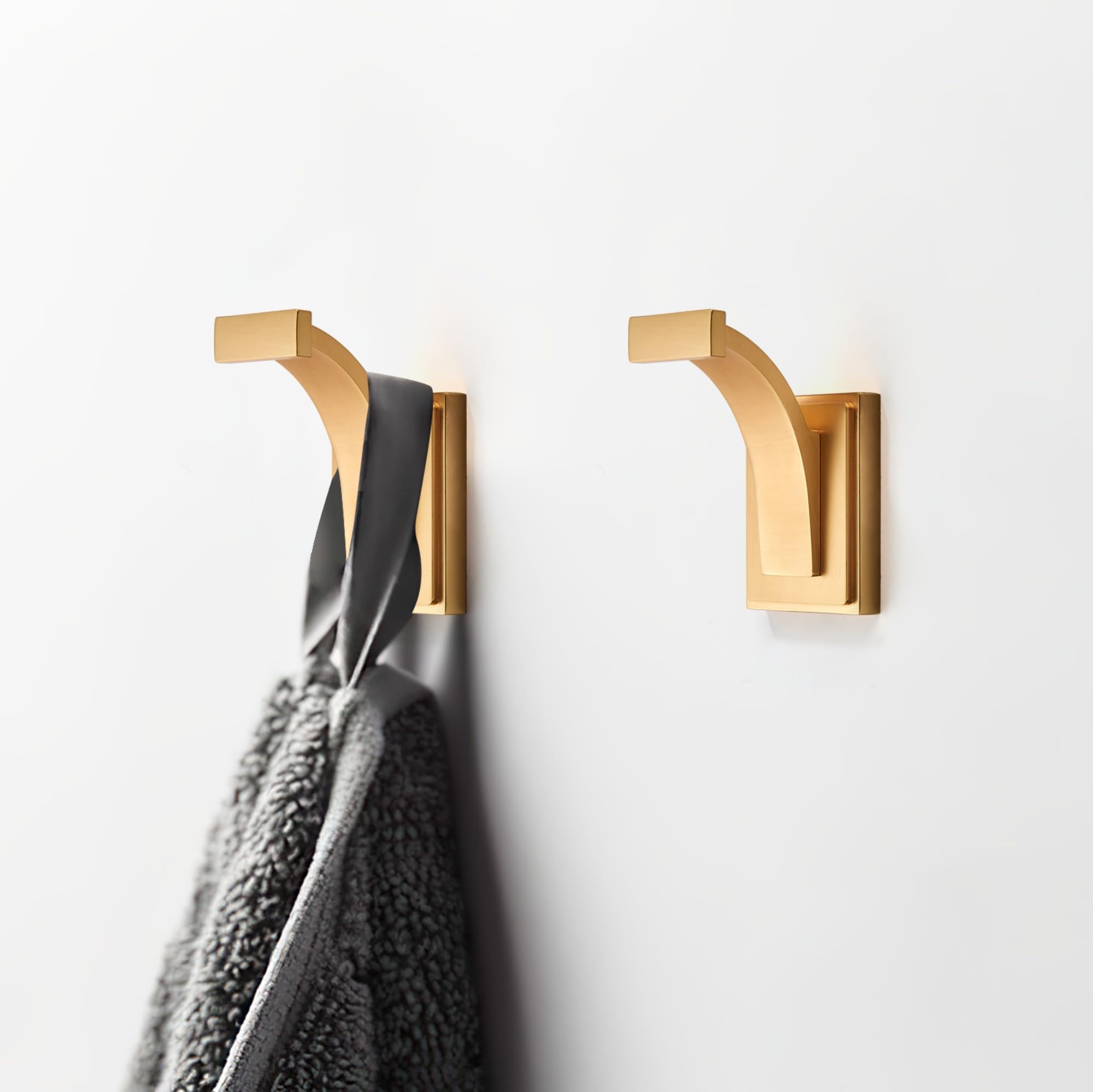 TUNNY Towel Hooks Bathroom - 5 Pack Matte Black Single Coat Hook Robe Hooks Decorative Wall Hooks for Bathroom Bedroom Kitchen Towel Robe Clothes Cabinet Closet Bathroom
