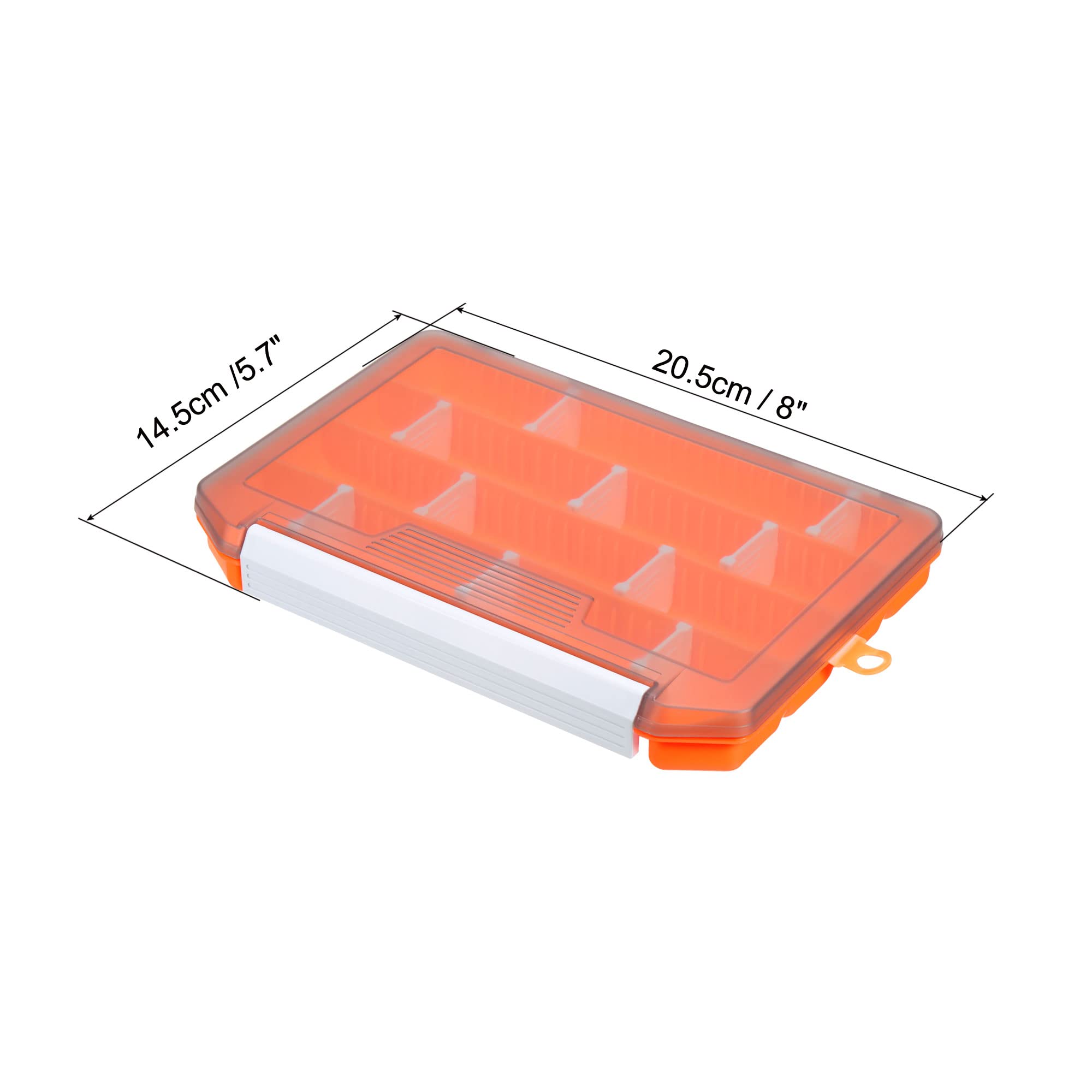 PATIKIL Waterproof Fishing Lure Box, 2 Pack Plastic Fish Tackle Accessory Storage Organizer Container, Pink