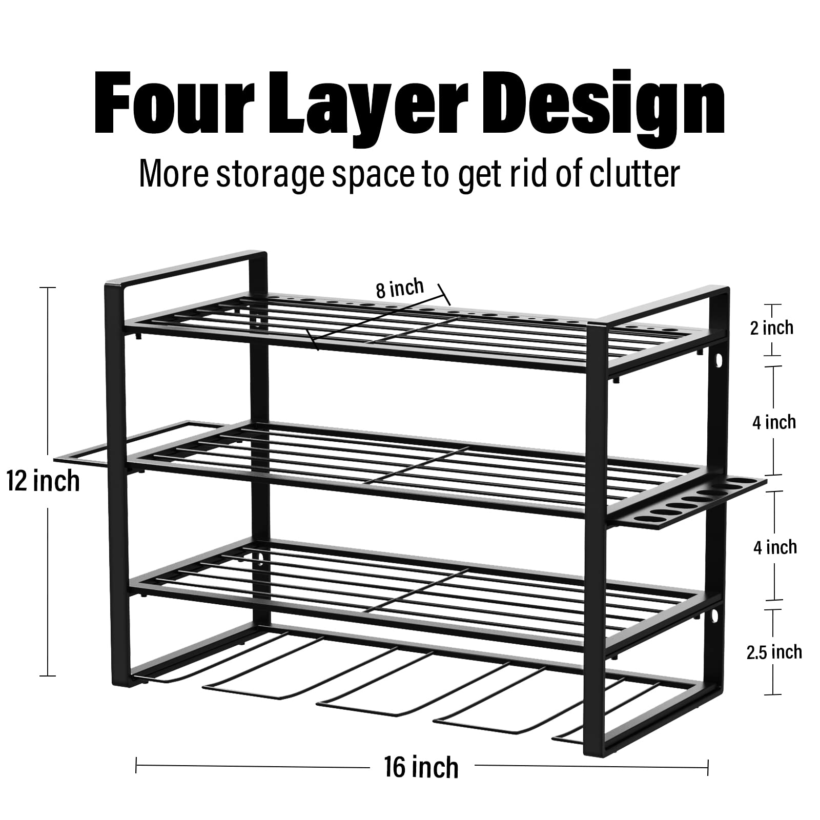 SATOCVAY Alloy Steel Storage Rack, 1 Pack, 12 Inch