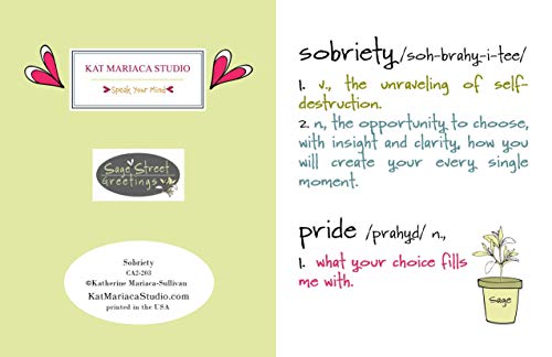 Recovery Cards - Sobriety Greeting Card - Sober Anniversary Cards - Motivation Cards for AA Recovery - Sober Cards - Alcoholic Recovery - Card and Envelope Set - Blank inside
