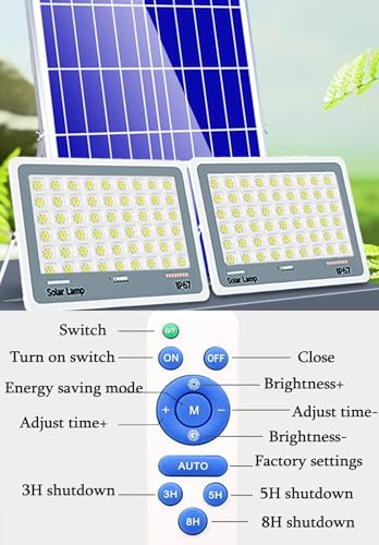 ZXXHNNAIH Solar Street Light IP67 Waterproofr Solar Parking Lot Lights, with 16.4ft Cable and Remote Control Solar Shed Light,for Yard Gazebo Shed Barn
