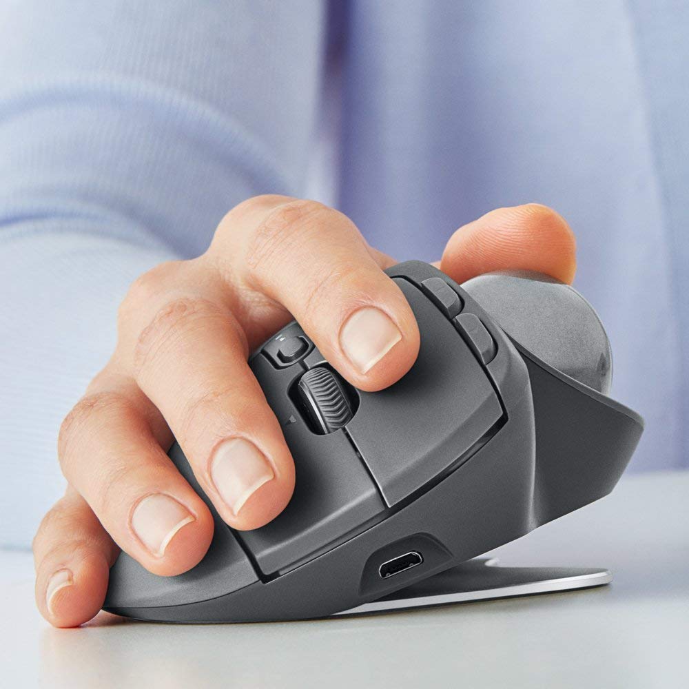 logitech MX ERGO Advanced Wireless Trackball for Windows PC and Mac (Renewed)