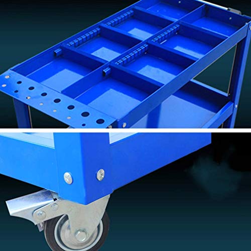 Tool Trolley Cart 3-Tier Multifunction Barrier Organizer Service Parts Car, Bearing 100KG, 710x350x750mm