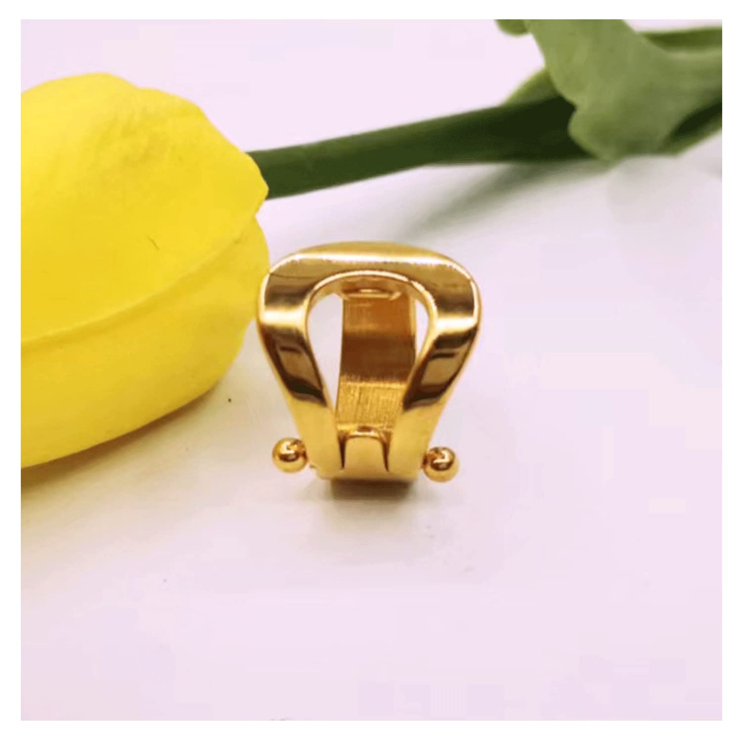 NORLSO 18K Gold Plated Hollow Ring Chunky Rings Wide Rings Simple Geometry Ring Horseshoe Ring Minimalist Statement Ring for Women Men (Gold)