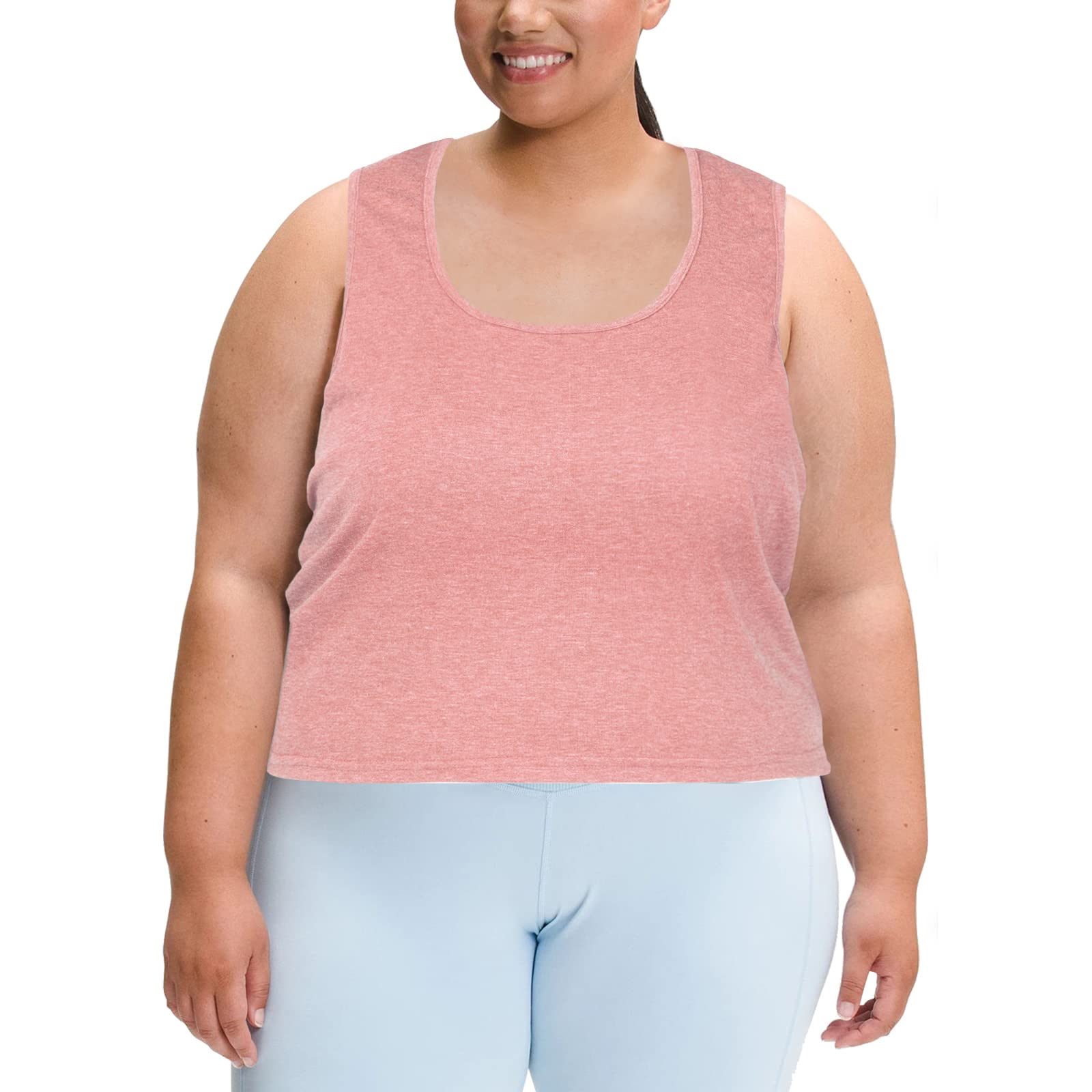 Moon Wood 3 Pieces Basic Plus Size Cropped Tank Tops for Women Sleeveless Racerback Crop Tank Top Sports Workout